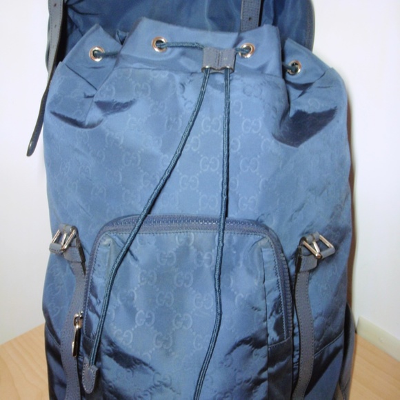 Guccci | Bags | Authentic Gucci Guccissima Blue Large Backpack | Poshmark